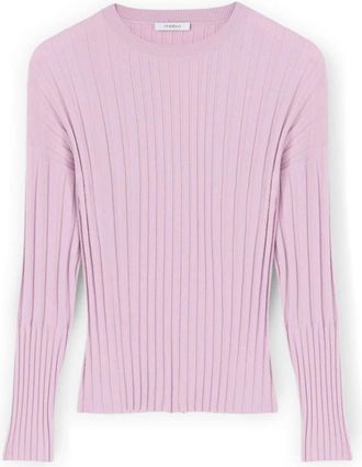 Motivi Femme, Pulls, Violet, Taille: 42 FR Pull en maille c&ocirc;tel&eacute;e