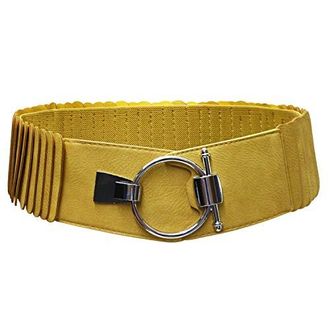 Glamexx24 Ceinture Femme &eacute;lastique, Large 8cm Taille Ceinture, Ceinture Extensibles Vintage, Tendance, avec Bague Argent pour Robes
