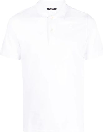 K-Way Poloshirt mit Logo-Patch - Wei&szlig;