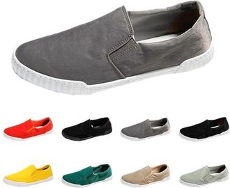 Generic Baskets basses en toile pour homme - Respirantes - Mocassins plats - Doux et confortables - Espadrilles classiques - Mocassins - Chaussures de sport -