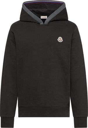 Moncler Moncler Brushed Cotton Logo Hoodie, Men, Black, Size: Xxl