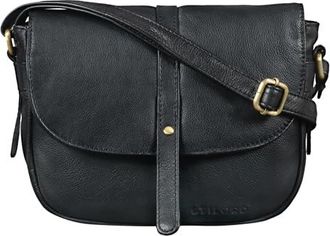 STILORD Clara Sac à Main Vintage pour Femme Petit Sac en Cuir Véritable Besace Sac Bandoulière Sac à lÉpaule Élégant, Couleur:noir