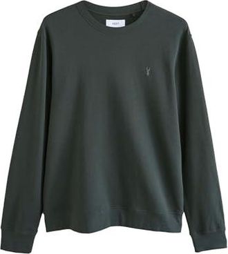 Next Homme Sweat Ras du Cou l&eacute;ger 100% Coton Vert Kaki M