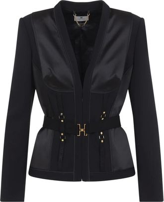 Elisabetta Franchi Femme, Vestes, Noir, Taille: 40 FR Veste Bustier