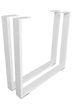 Valdera Tischgestell, Wei&szlig;, Metall, 2-teilig, U-Form, 78x72.5x7.5 cm, Esszimmer, Tische, Esstische, Tischsysteme, Tischgestell