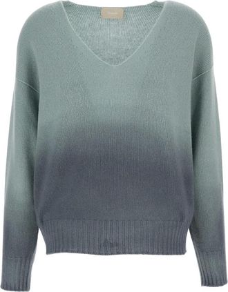 Drumohr Femme, Pulls, Vert, Taille: 40 FR Maille Tricot Col V