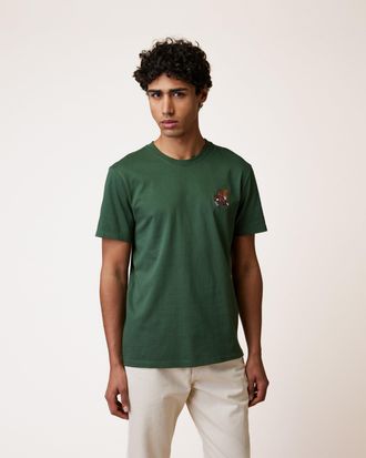 Faguo T-shirt imprim&eacute; vert coton recycl&eacute;