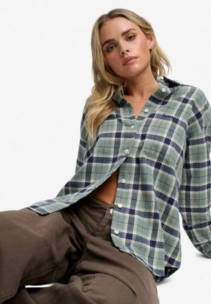 Superdry Karobluse CHECK FLANNEL RELAXED SHIRT Baumwolle, aus weichem Flannel