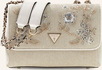 Guess Schultertasche Giully Mini Mit Schmuckperlen Und Pailletten weiss