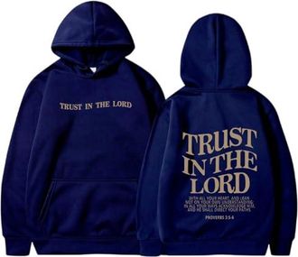 Generic Trust In The Lord Sweat &agrave; capuche essentiel pour femme &agrave; manches longues avec capuche V&ecirc;tements dautomne pour femme Tenue graphique Esth&eacute;tique Pull co