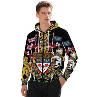Generic Sweat À Capuche avec Fermeture Éclair Intégrale Et Homme Canada Emblème National Coupe Ample Confortable Grandes Poches Avant Style Urbain Classique P