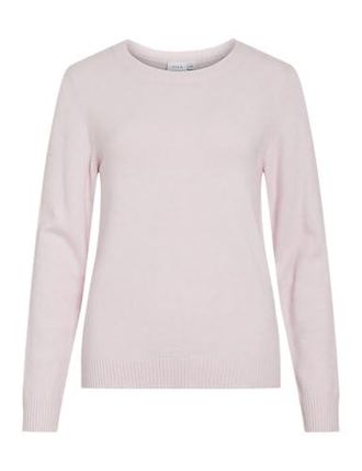 Vila Viril Noos Haut tricot&eacute; &agrave; col Rond L/S, Rose, M