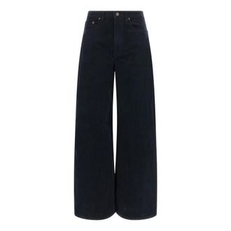 Ralph Lauren Cordhose mit super weitem Bein und hohem Bund - - Trousers - Damen - Blau - W28