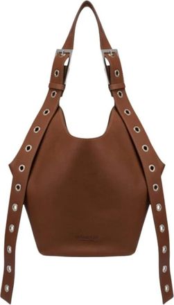 Dondup Femme, Sacs, Brun, Taille: ONE Size Small Hobo in Pelle Cuoio 715