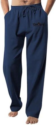 Generic Jogging Homme Pantalon Jogging Homme Pantalon Survetement Homme Confortable Classique - Pantalon Lin Homme Mode Halloween - Couleur Pure, Flat Front, 