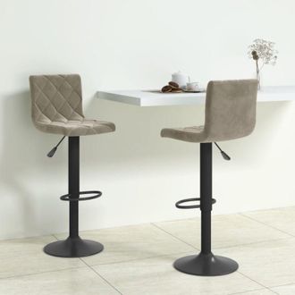 vidaXL Vidaxl - Tabourets de bar lot de 2 gris clair velours