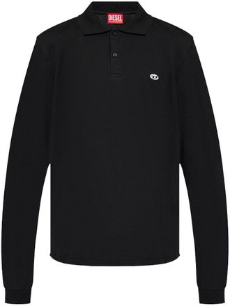 Diesel polo à applique logo - Noir
