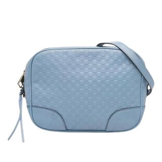 Gucci Sac bandouli&egrave;re en cuir gaufr&eacute; pr&eacute;-aim&eacute; - Femme - Pre-owned - Bleu - Taille: ONE Size
