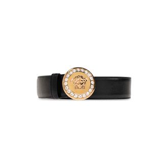 Versace Femme, Accessoires, Noir, Taille: 85 CM Leather Belt