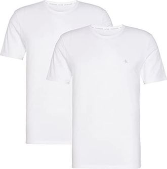 Calvin Klein S/s Crew Neck 2pk, Haut De Pyjama Homme, Blanc (WHITE 100), Large