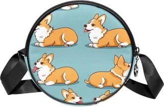 Generic Sac &agrave; bandouli&egrave;re rond pour femme, petit sac &agrave; bandouli&egrave;re avec fermeture &eacute;clair et bretelles r&eacute;glables style d&eacute;contract&eacute; pour femmes et filles