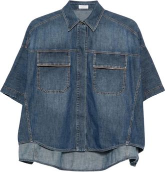 Brunello Cucinelli Femme, Blouses et Chemises, Bleu, Taille: 40 FR Denim Shirt