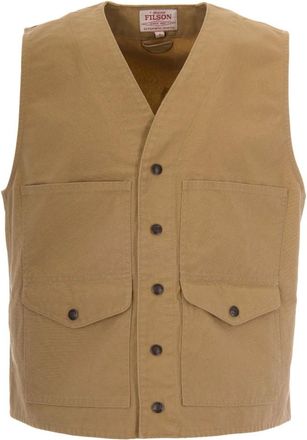 Filson Homme, Vestes, Brun, Taille: M Button Pocket Cotton Gilet