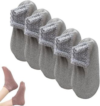 Generic Chaussettes chaudes en dentelle pour femme, chaussettes confortables antid&eacute;rapantes avec bordure en dentelle, jolies chaussettes courtes &agrave; volants pou