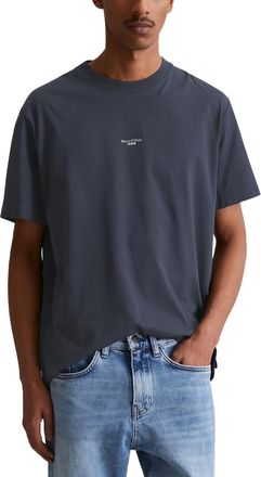 Marc O'Polo Denim Herren T-Shirt aus Bio-Baumwolle mit Rundhalsausschnitt, Blau (True Navy), S