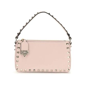Valentino Garavani Rockstud Small Leather Shoulder Bag - - Bags - Damen - Rosa - ONE SIZE