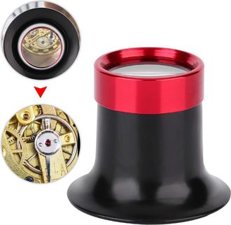 Brrnoo 10-fach Lupenbrille Aluminiumlegierung Uhrmacherwerkzeuge für Uhr Reparatur, Juwelier, Münzsammler, Handwerker, Elektriker, Schneider mit Monokular un