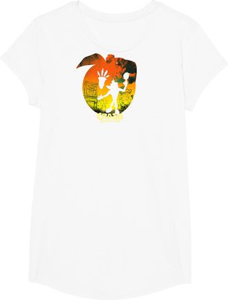 Crash Bandicoot Offiziell - Aku Aku Silhouetten Distressed T-Shirt Schwarz Unisex Erwachsene & Kinder, Kurzarm, Klassische Passform, Stretch, Polyester, Crew-Ausschni