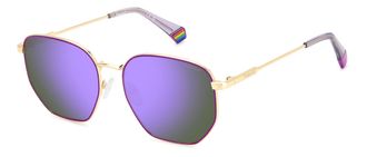 Polaroid PLD 6214/S/X Sonnenbrille, Gold, Violett, 56 Unisex, Erwachsene, Gold Violett, 56