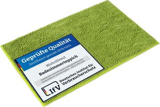 WohnDirect Badematte 70 x 120 cm | Gr&uuml;n | rutschfest & Waschbar, Badezimmerteppich zum Set kombinierbar, Badvorleger, WC Garnitur, Badteppich, Oeko-TEX Zertifizi