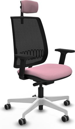 Piqueras y Crespo Ergonomischer Stuhl f&uuml;r Alaro-Kontrollzentren mit 2D-Armen, h&ouml;henverstellbare Lendenwirbelst&uuml;tze und h&ouml;henverstellbares Kopfteil, Schwarz/Rosa