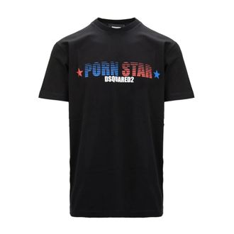 Dsquared2 Herren Slip-On T-Shirt mit Druck - - Tops - Herren - Schwarzk - S