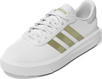 adidas Femme Court Platform Shoes, Cloud White/Gold met/Orbit Grey, 36 EU