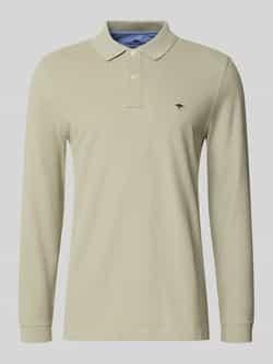 Fynch-Hatton Regular Fit Langarm-Poloshirt mit Label-Stitching