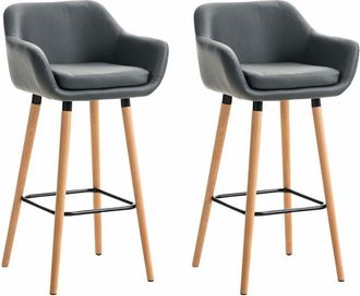 Clp 2er Set Barhocker Grant Kunstleder grau