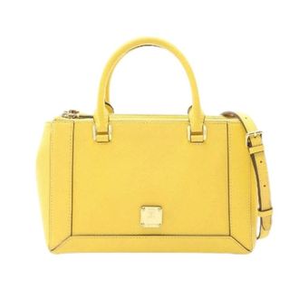 MCM Sac &agrave; main 2way en cuir Pre-owned - Femme - Pre-owned - Jaune - Taille: ONE Size
