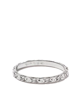 Wouters & Hendrix bague Snail Diamond Chain - Argent