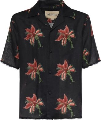 Valentino Garavani Homme, Chemises, Noir, Taille: XL Bowling Shirt