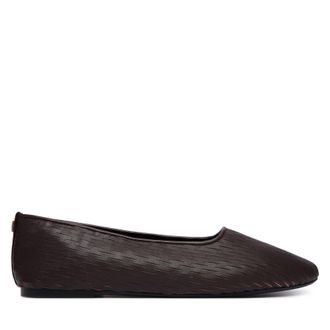 Calvin Klein Ballerinas Calvin Klein Oblique Ballerina Cut Lth HW0HW03033 Dunkelrot