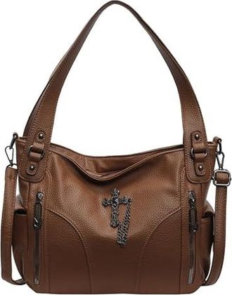 Generic Sacs Hobo pour femme en polyur&eacute;thane - Sac fourre-tout &agrave; bandouli&egrave;re - Grande capacit&eacute; pour le shopping, le travail, les voyages, un usage quotidien, 