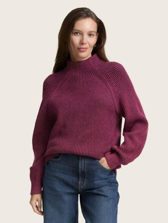 Tom Tailor Strickpullover Pullover & Strickjacken Loose Fit Strickpullover mit Stehkragen