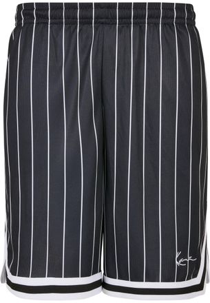Karl Kani Herren KM-PS011-001-02 Small Signature Pinstripe Mesh Shorts Black, XXL