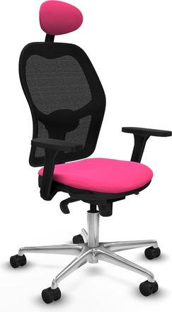 Piqueras y Crespo Computerstuhl Rosa Jorquera mit 3D-Armen, h&ouml;henverstellbarer Lendenwirbelst&uuml;tze und festem Kopfteil, ausgestattet mit 5 Positionen und eingespritztem 