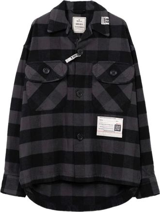 Miharayasuhiro Mihara Yasuhiro, Homme, Chemises, Noir, Taille: S Chemise &agrave; Carreaux Poches Gris Noir