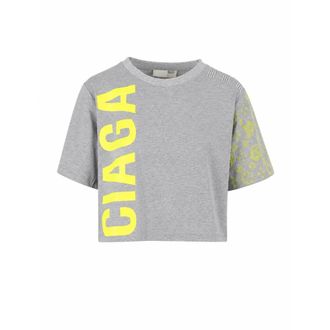 Brand Unique Femme, Tops, Gris, Taille: 38 FR Cropped Short-Sleeve T-Shirt