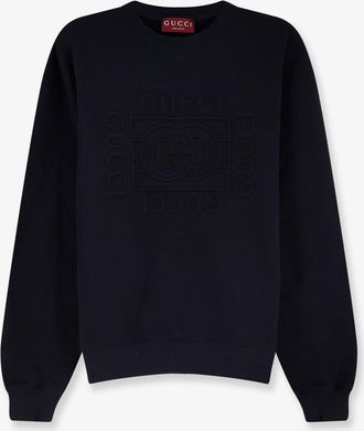 Gucci Cotton sweatshirt with frontal embossed logo - GUCCI - gender_Man